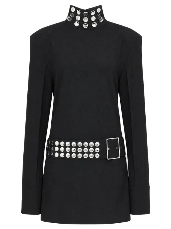 IRO PARIS Oneiric Studded Belt Mini Dress - Black