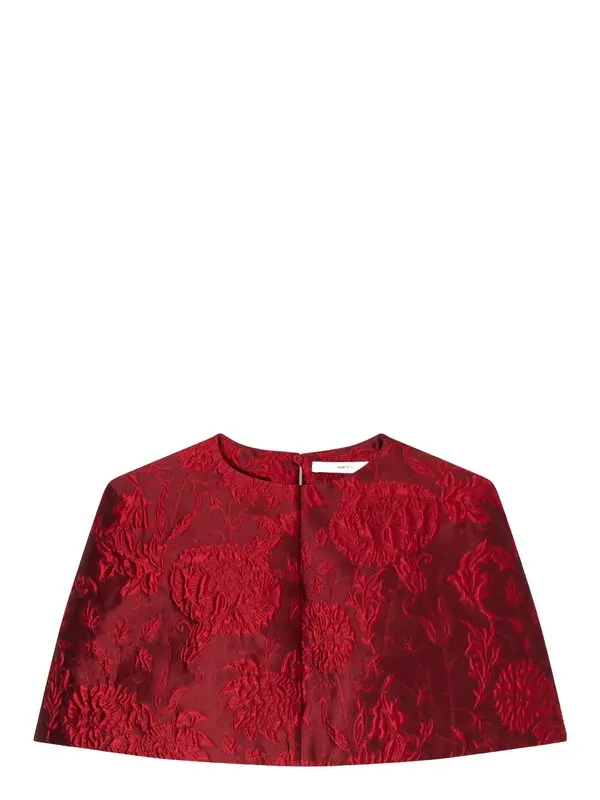 EMILIA WICKSTEAD Floral-cloqué Cape - Red