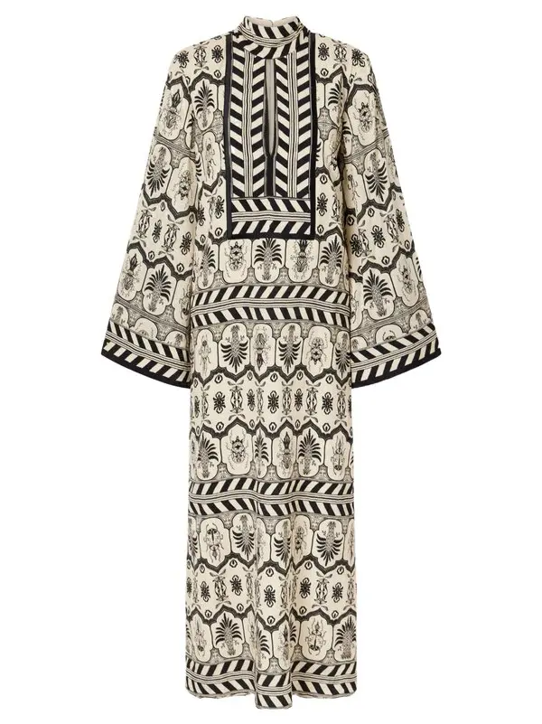Johanna Ortiz Printed Jacquard Maxi Dress - Black