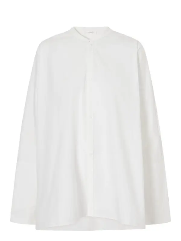 RUOHAN Asymmetrical Cotton-poplin Shirt - White