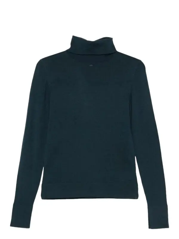 Patrizia Pepe Fine Gauge Turtleneck Knit Top - Blue