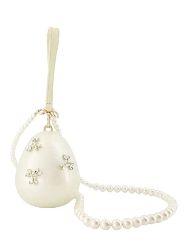 Simone Rocha Crystal-embellished Faux-pearl Mini Bag - Cream