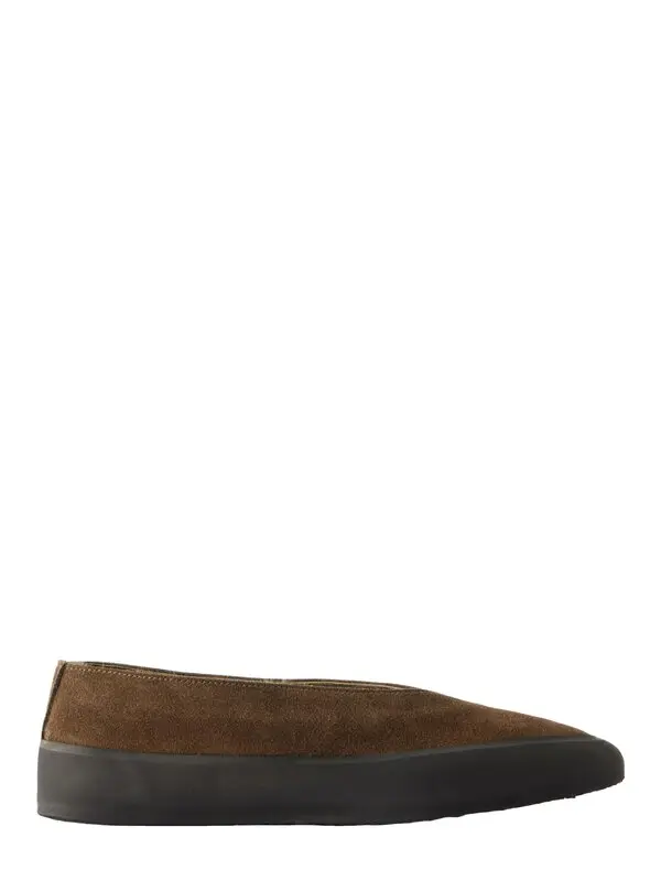 Le Monde Beryl Rubber-trimmed Suede Ballet Flats - Green