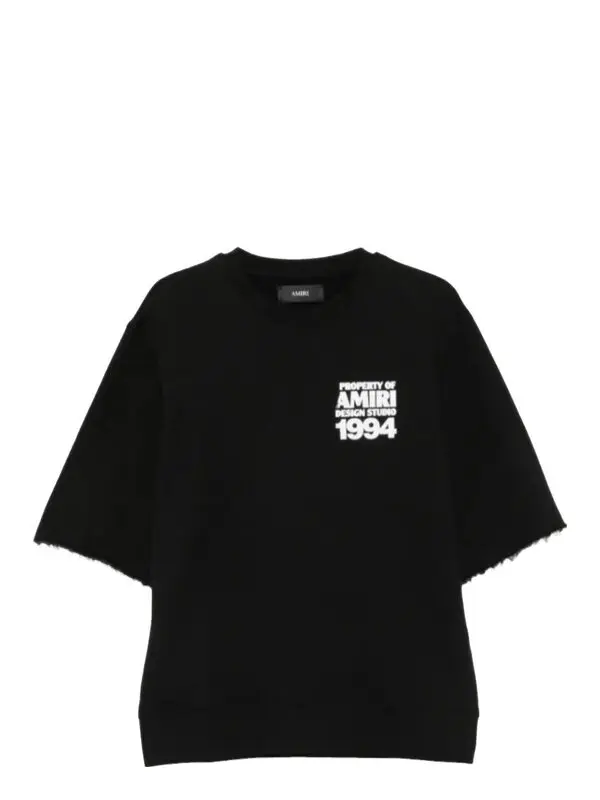 Amiri Logo-print Raw-edge T-shirt - Black
