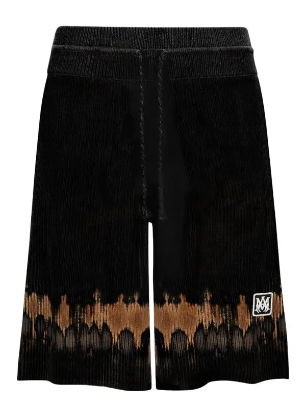 Amiri Ma-patch Tie-dye Knit Shorts - Black
