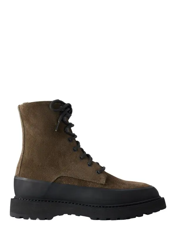 Le Monde Beryl Rubber-trimmed Suede Ankle Boots - Green