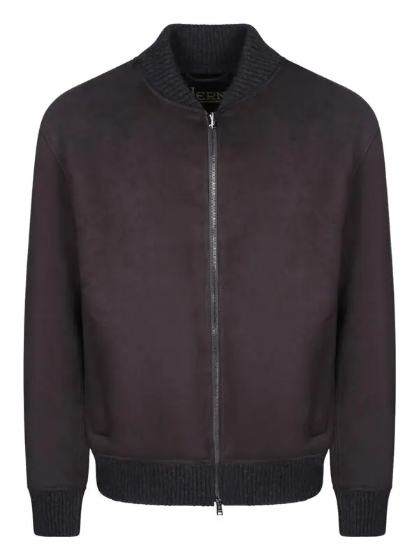 Herno Ribbed-trim Bomber Jacket - Grey
