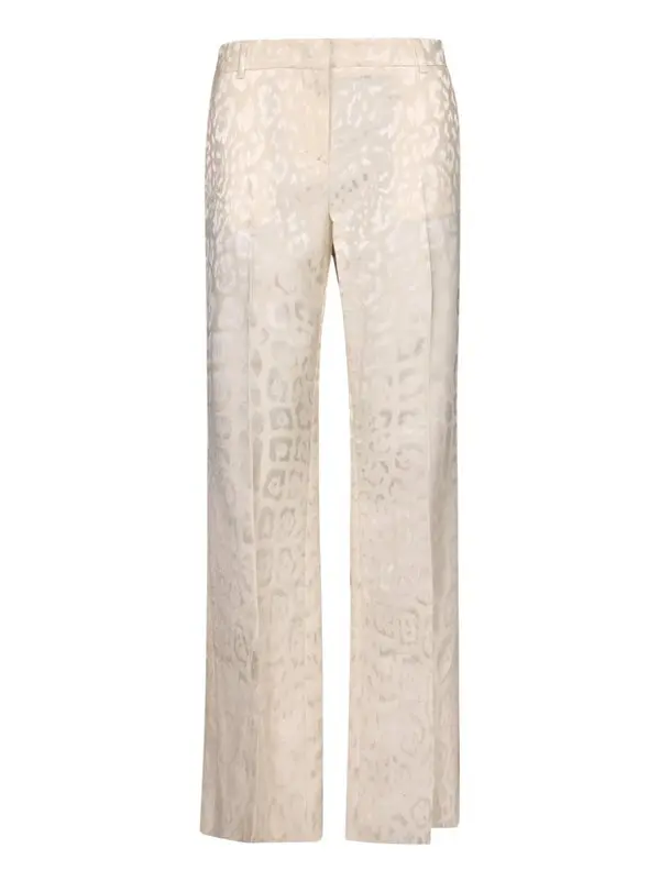 Roberto Cavalli Jacquard Straight-leg Pants - Ivory