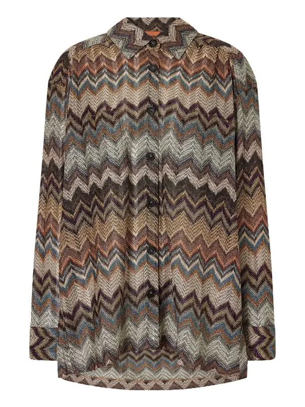 Missoni Sequin-embellished Metallic Crochet-knit Blouse - Brown