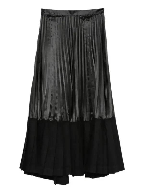 Junya Watanabe Pleated-panel Skirt - Black