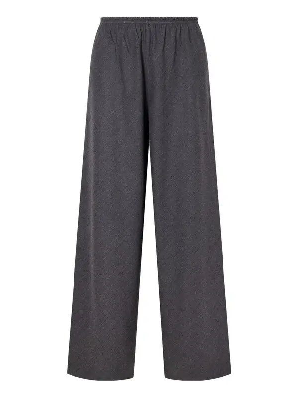 Maria Mcmanus Flannel Wide-leg Pants - Black