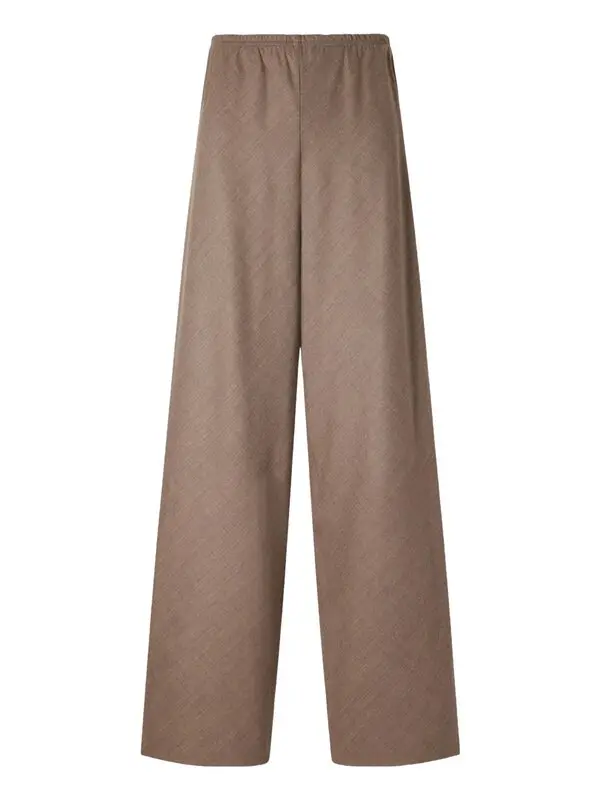 Maria Mcmanus Wool-blend Wide-leg Pants - Brown