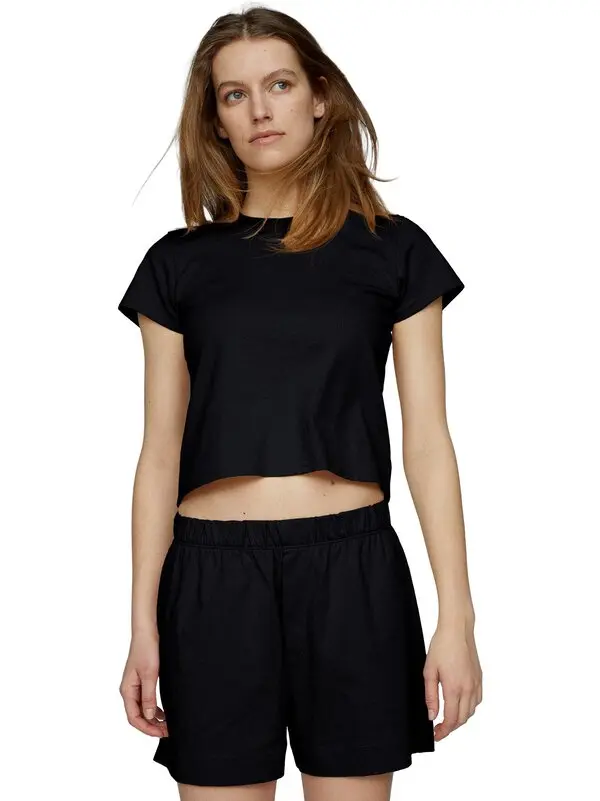ATM Anthony Thomas Melillo Heavyweight Jersey Cropped T-shirt Cotton - Black