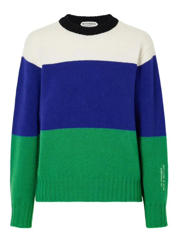 JW Anderson Color-block Intarsia-knit Wool Sweater - Royal Blue