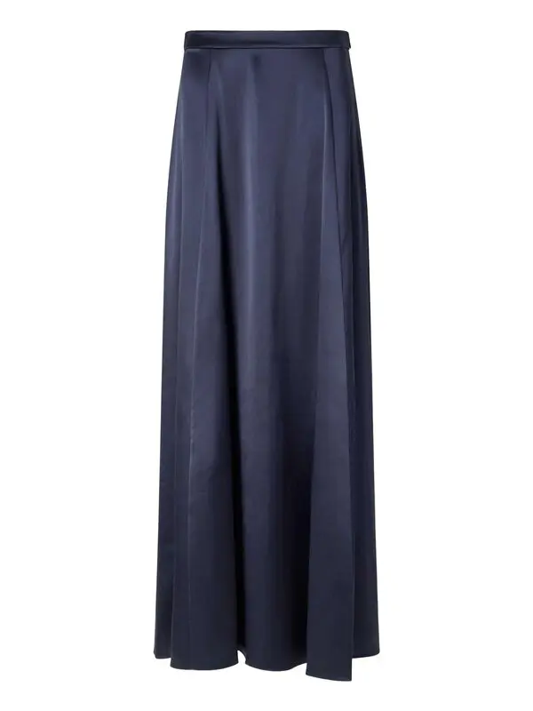 TWP Silk-satin Maxi Skirt - Navy