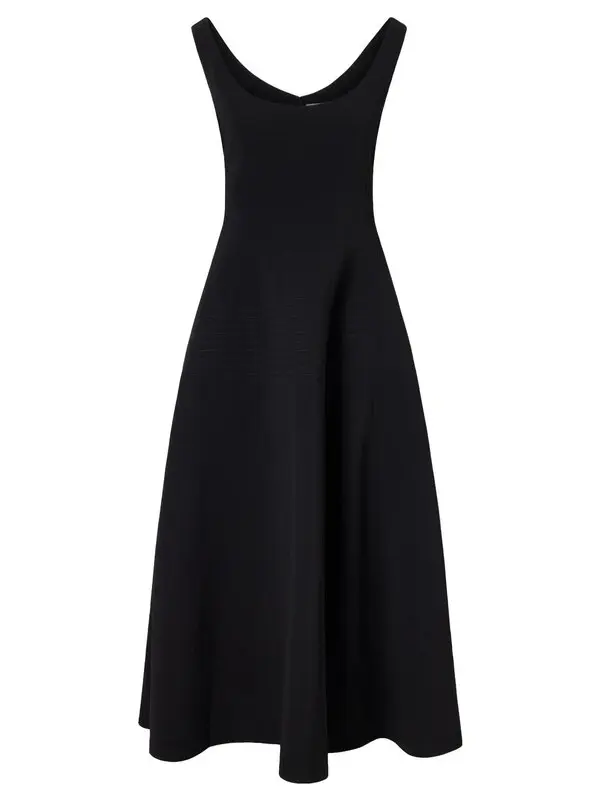 FFORME Alodia Paneled Crepe Midi Dress - Black