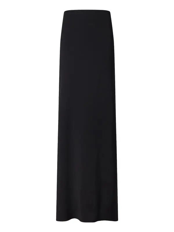 COLLEEN ALLEN Ruched Stretch-crepe Maxi Skirt - Black