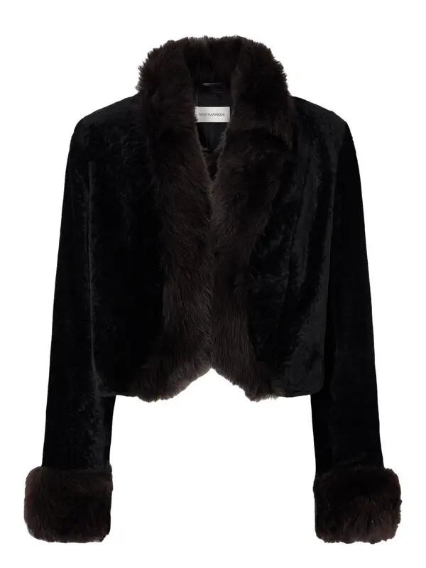 Nour Hammour Sofie Shearling Jacket - Black