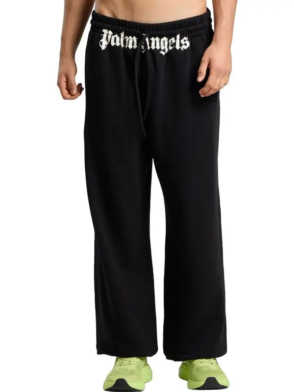 Palm Angels Waist Logo Sweatpants - Black