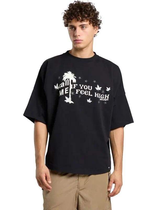 Palm Angels Feel High Oversized T-shirt - Black