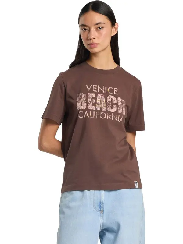Palm Angels Cali Vibes Regular T-shirt - Brown