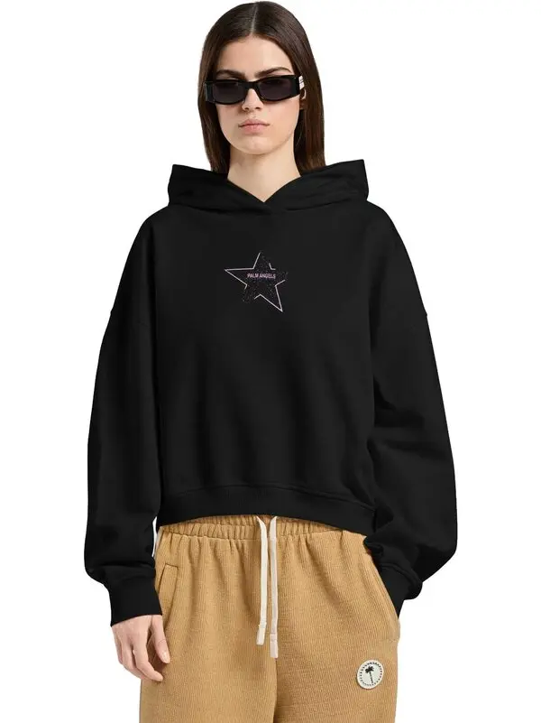 Palm Angels Icon Palm Loose Hoodie - Black