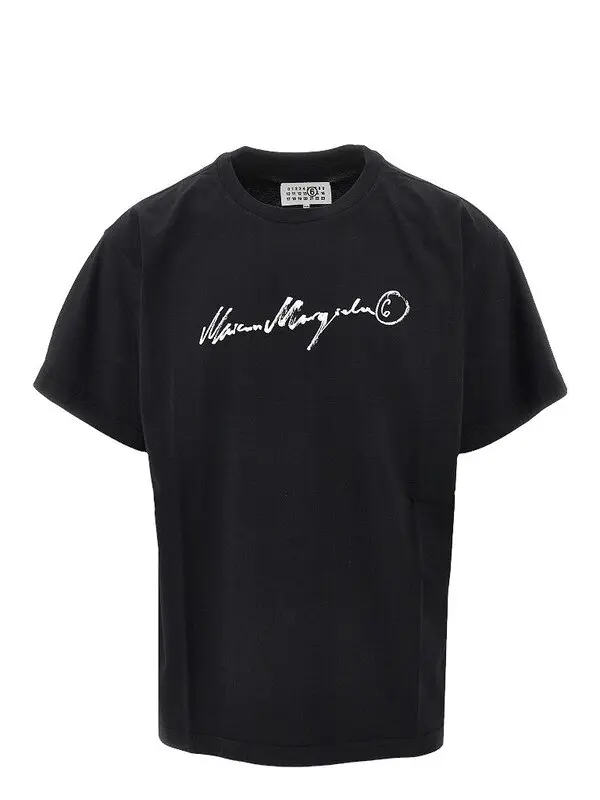 MAISON MARGIELA Logo Print T-hirt - Black