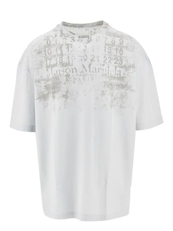 MAISON MARGIELA Logo Print Overized T-hirt - Grey