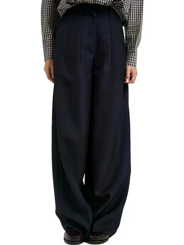 NINE:INTHE:MORNING Zina Pleated Wide-leg Trousers - Blue