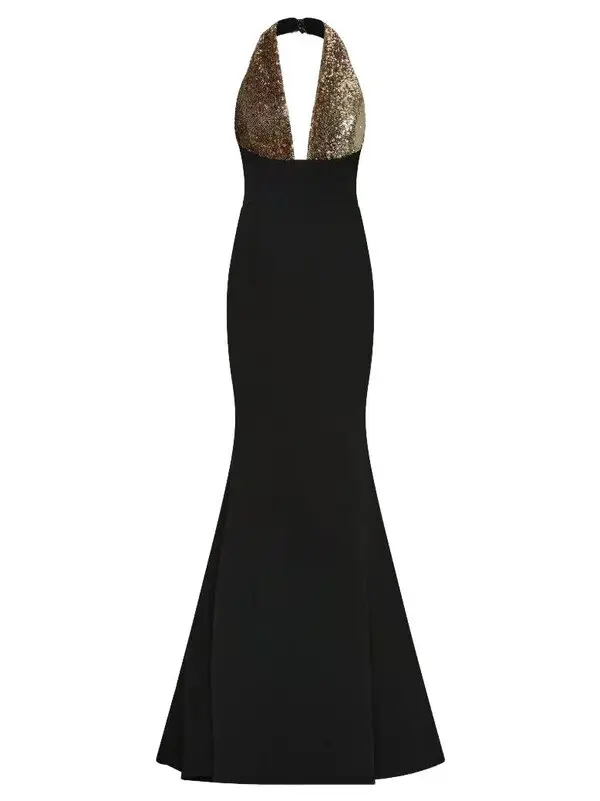 Rebecca Vallance Cambridge Halter Gown - Black