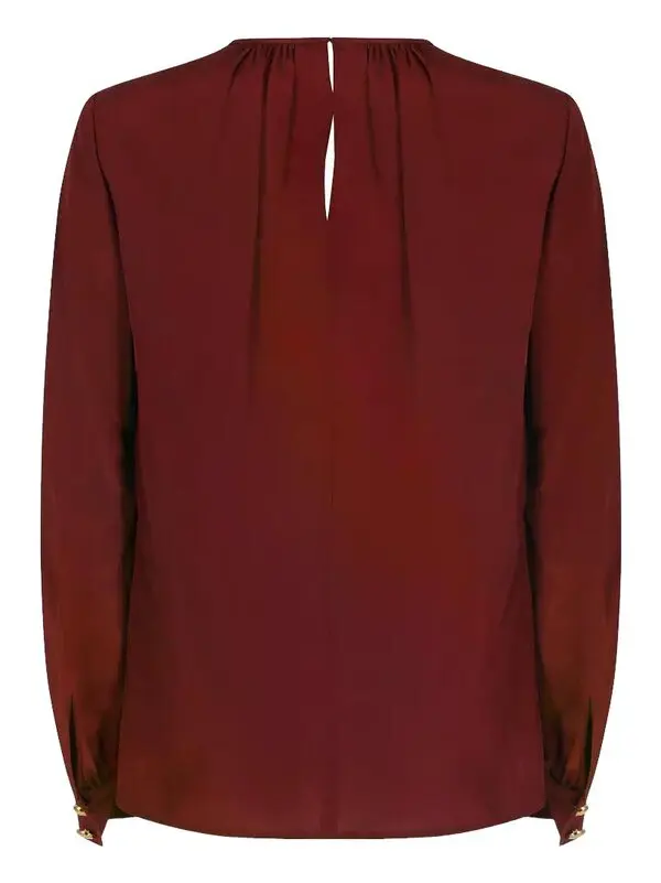 Max Mara Vasto Draped Silk Blouse - Red