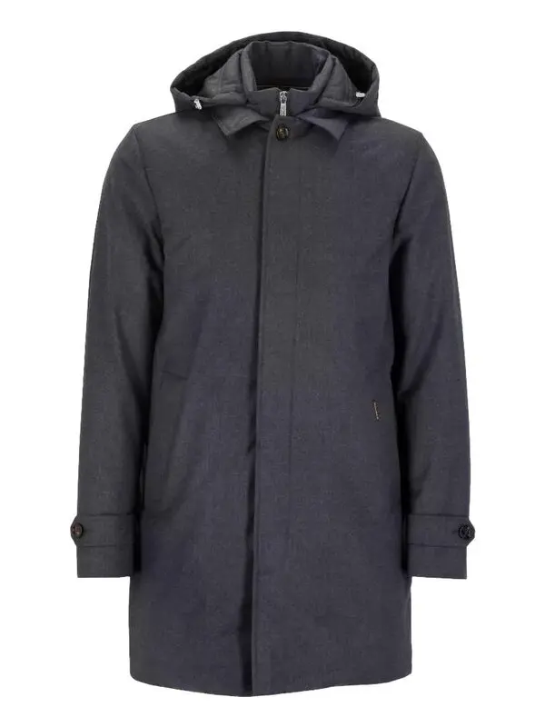 MOORER Ralli-ll Hooded Coat - Grey
