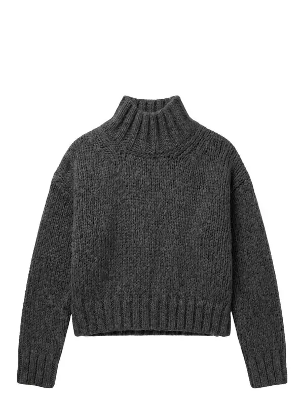 ROBERTO COLLINA Chunky-knit Mock-neck Sweater - Grey