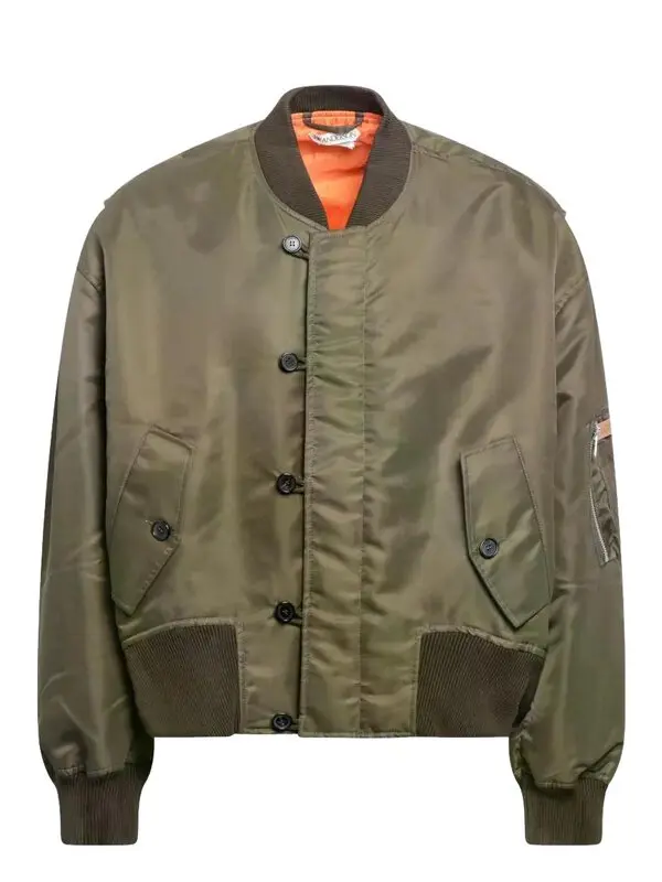 JW Anderson Oversized Tipped-hem Bomber Jacket - Green