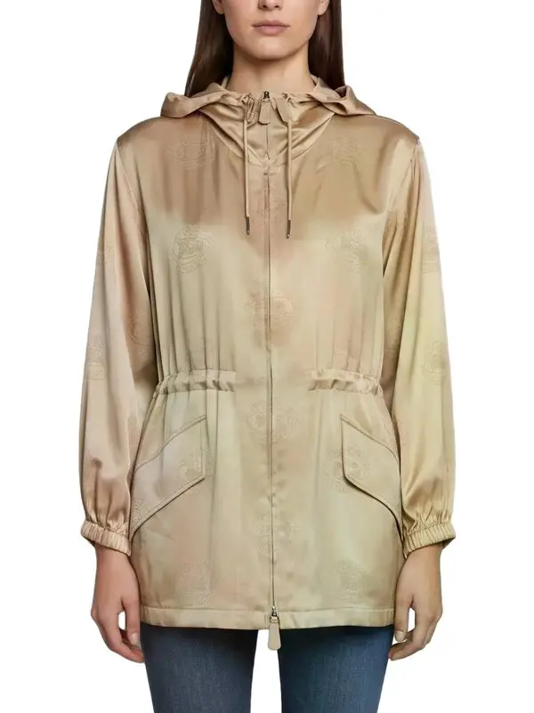 Burberry Equestrian-pattern Hooded Jacket - Neutrals