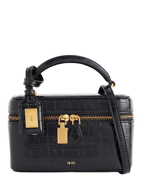 Jw Pei Cleo Box Shape Croc Faux-leather Top Handle Bag - Black