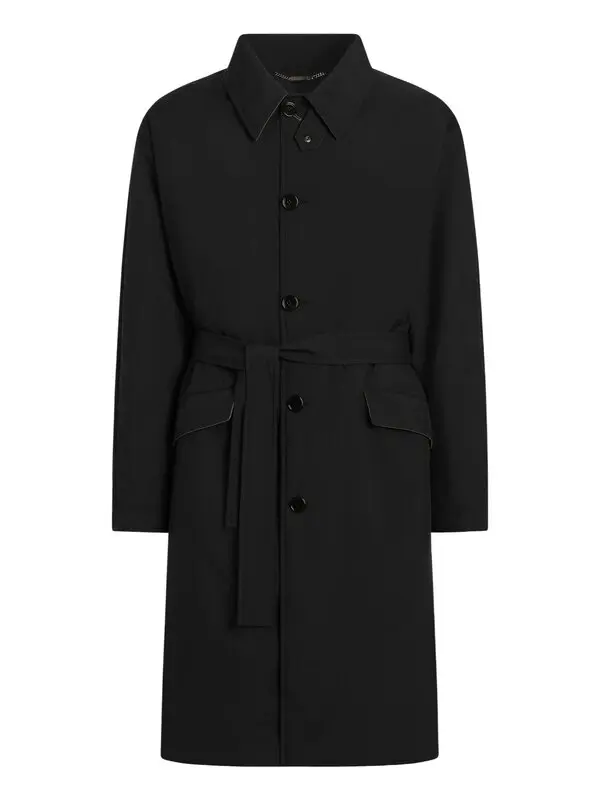 Dolce & Gabbana Dolce Gabbana Belted Waterproof Car Coat - Black