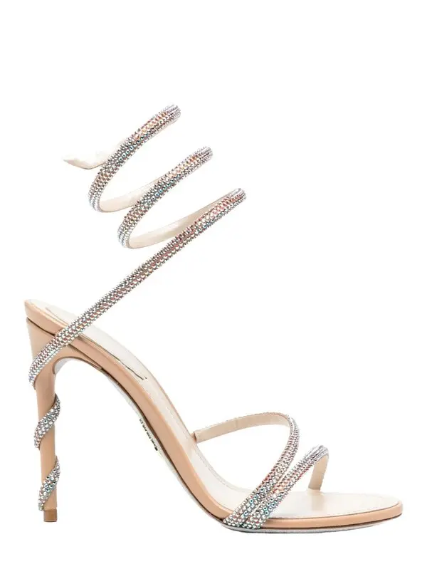 Rene Caovilla Cleo Crystal-embellished Sandals - Nude