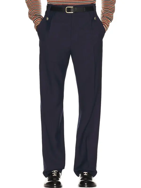 Marni Straight Leg Trousers In Blue - Eclipse