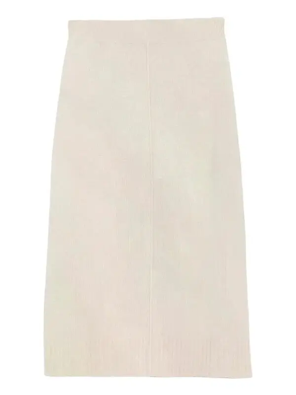 Lorena Antoniazzi Ribbed-trim Knitted Midi Skirt - Neutrals