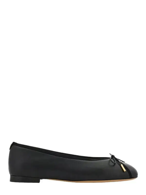 FERRAGAMO Ballet Flat With Bow Detail - Black