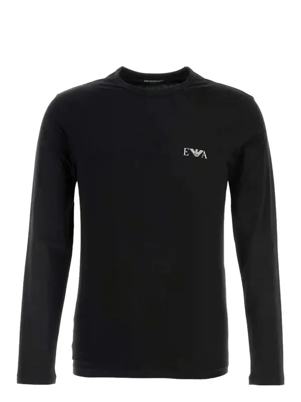 Emporio Armani Logo-print Long-sleeve T-shirt - Black