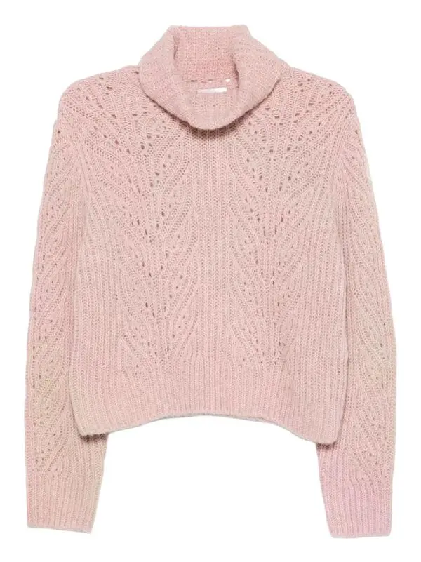 Moncler Cable-knit Roll-neck Sweater - Pink