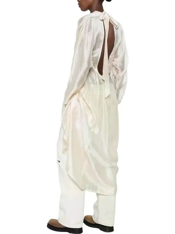 Our Legacy Shimmering Open-back Maxi Dress - Neutrals