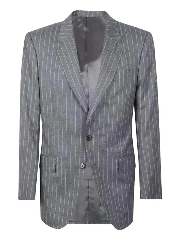 TOM FORD Pinstripe Twill Flannel Colbert Jacket - Grey