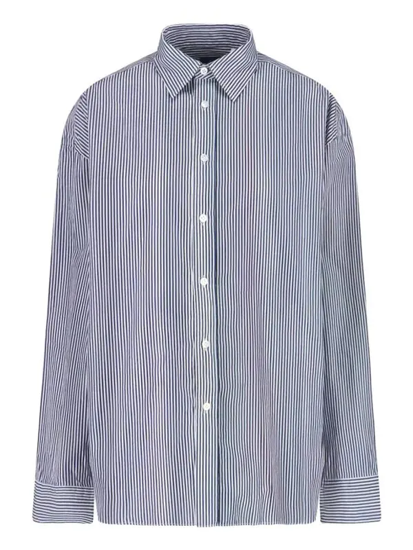 FINAMORE 1925 Striped Cotton Shirt - Blue