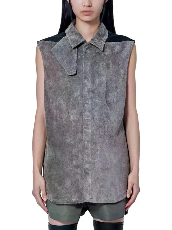 Rick Owens Throat Latch Sl Shirt - Grey