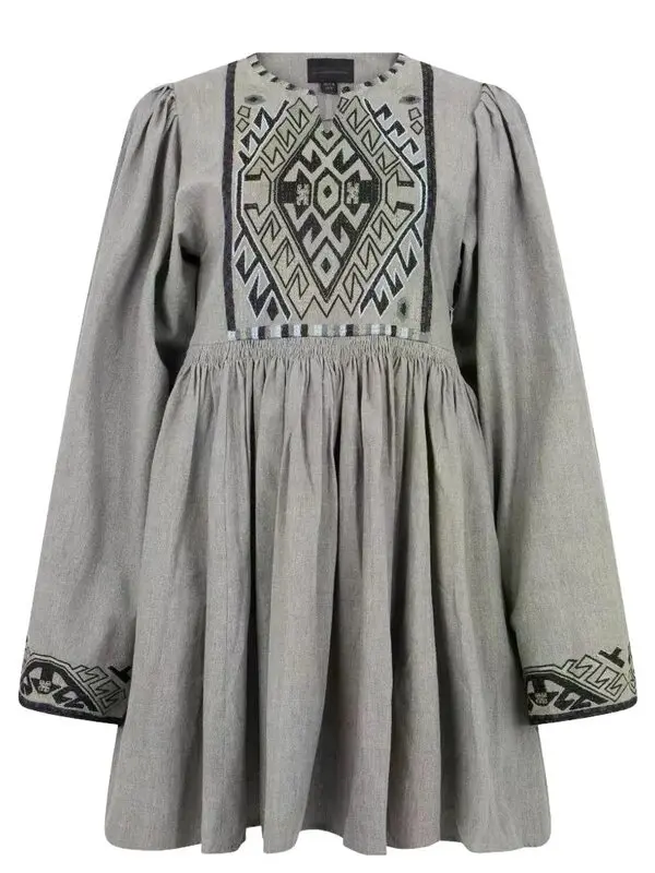 DIESEL® Embroidered Long-sleeve Dress - Grey