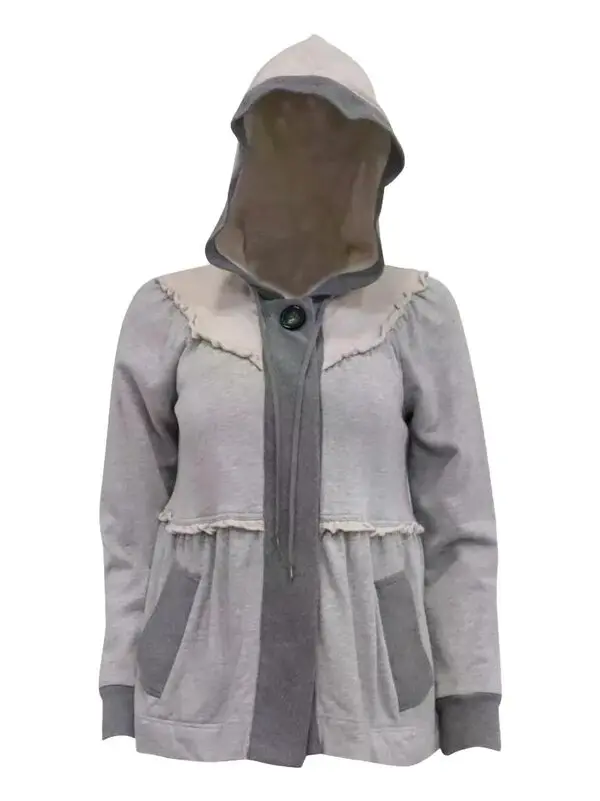 Marc Jacobs Frill-accented Layered Hoodie - Grey