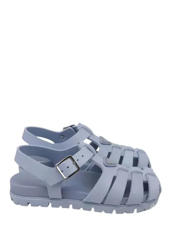 Prada Logo-plaque Fisherman Sandals - Blue